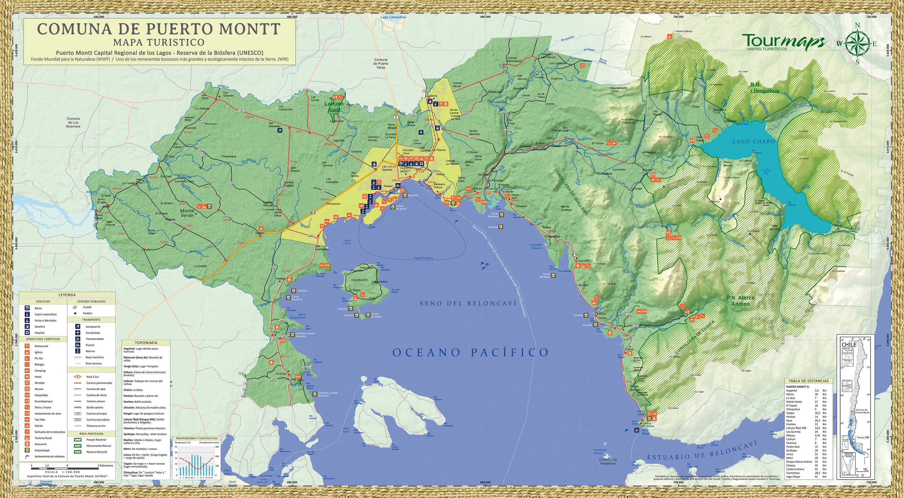 PUERTO MONTT - MAPA ESPAÑOL/ INGLÉS – TOURMAPS Mapas educativos ...