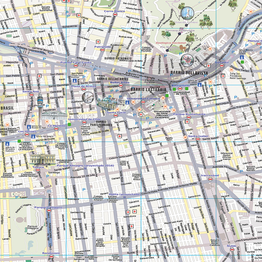 SANTIAGO - MAPA – TOURMAPS Mapas educativos ilustrados de Chile