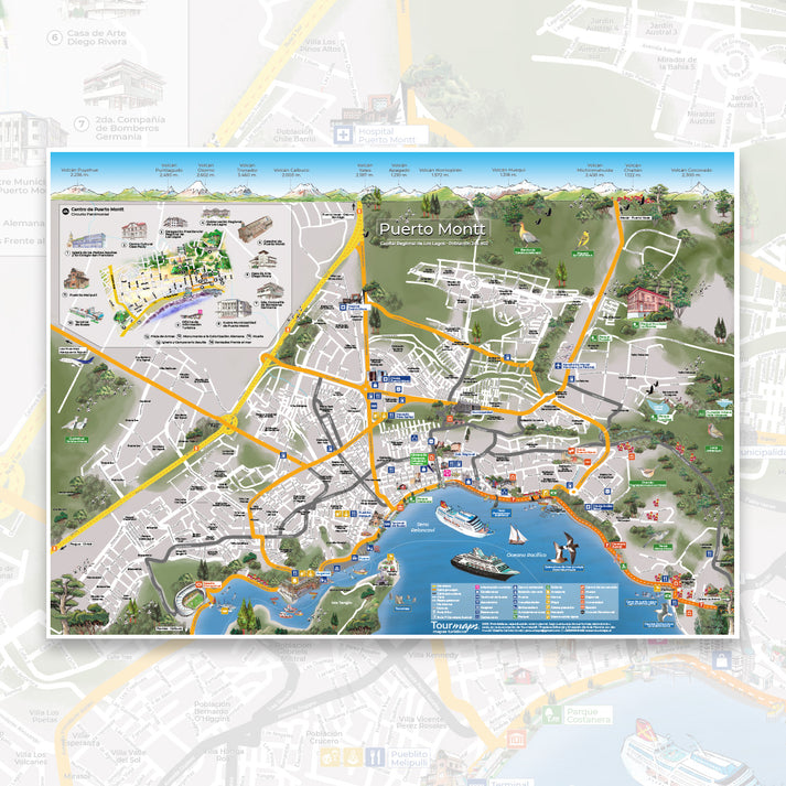CIUDAD PUERTO MONTT - LÁMINA – TOURMAPS Mapas educativos ilustrados de ...